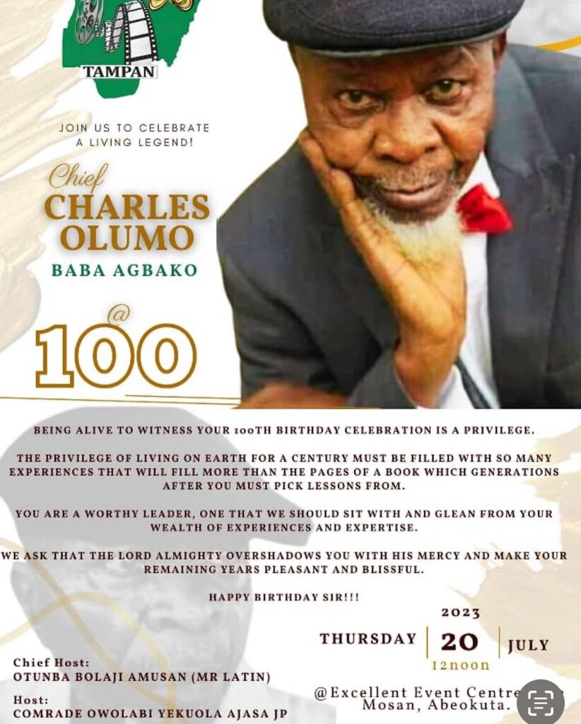 TAMPAN is set to honour veteran actor Charles Olumo with a big birthday ...