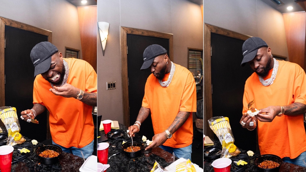 “OBO and food na 5&6” – Clip of Davido eating bread and ewa agoyin ...